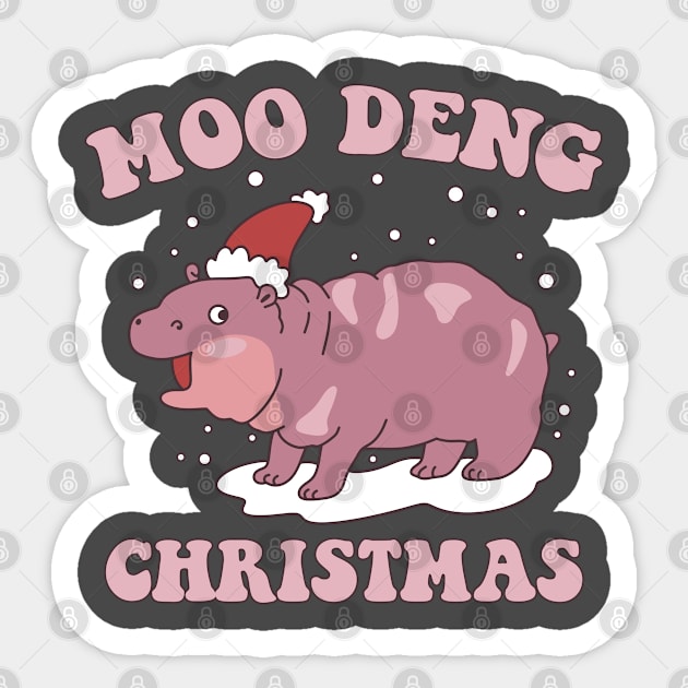 Moo Deng Christmas - Moo Deng Christmas - Sticker | TeePublic