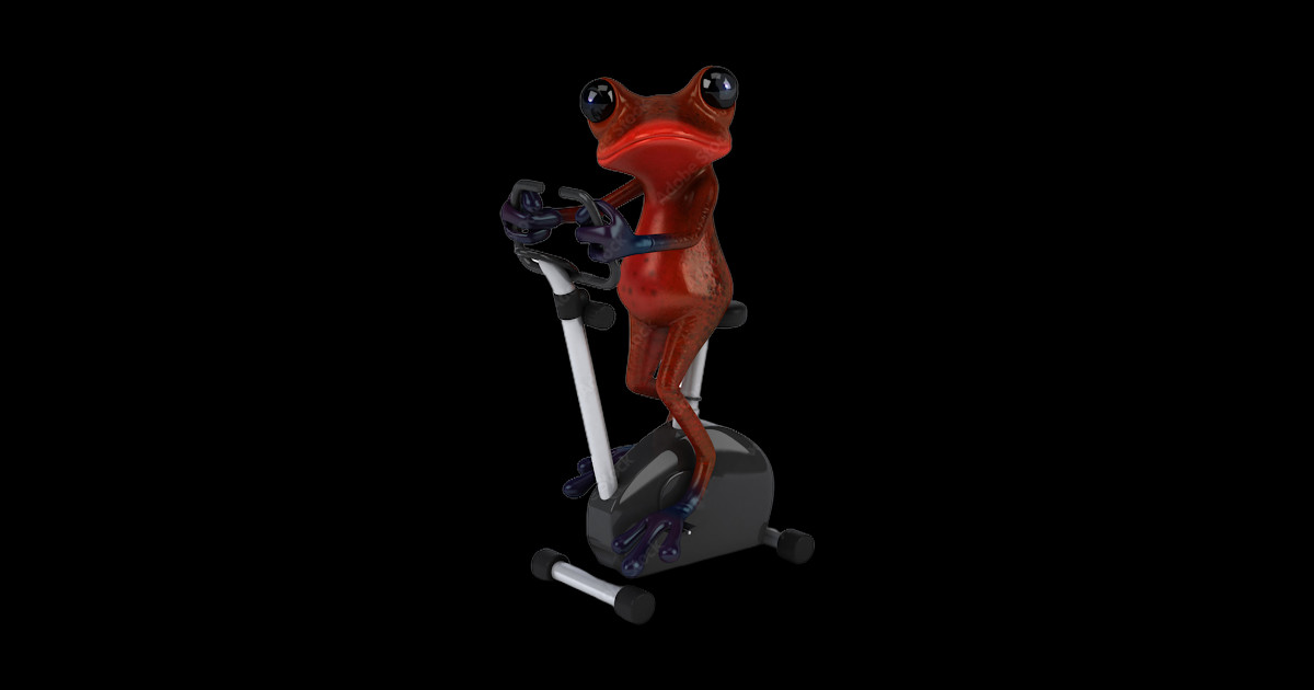 frog on rowing machine - Sport - Sticker | TeePublic