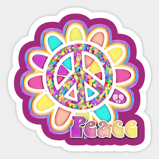 Peace Sign Flower Power - Peace Symbol - Sticker | TeePublic