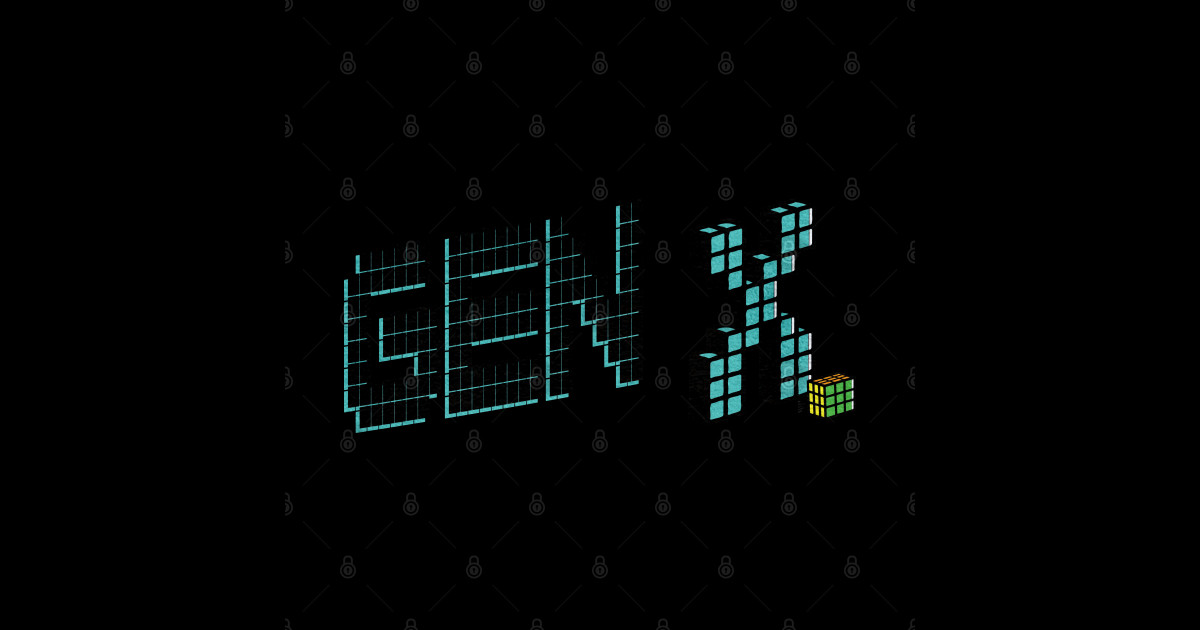 GEN X • 80s Rubiks Cube - Gen X 80s Rubiks Cube - Sticker | TeePublic