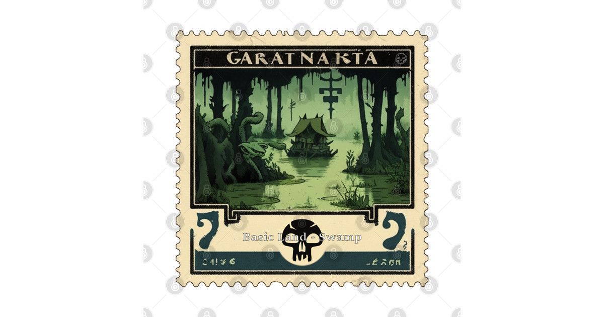 MTG - Swamp Stamp - Garatnakta - Postage Stamp Series - Postage Stamp ...