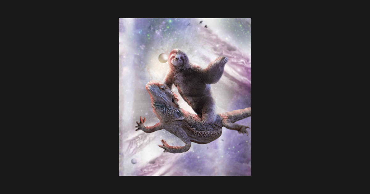 Space Sloth Riding Bearded Dragon Lizard - Space Sloth Riding Bearded ...