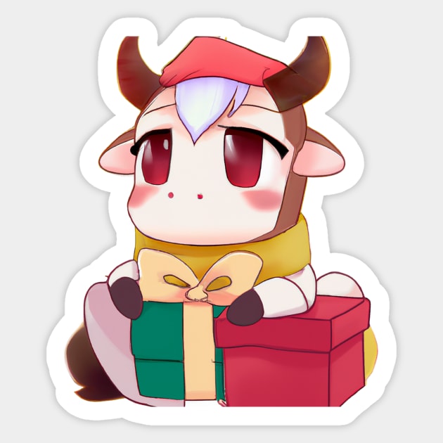 Cute Ox Drawing - Ox - Sticker | TeePublic