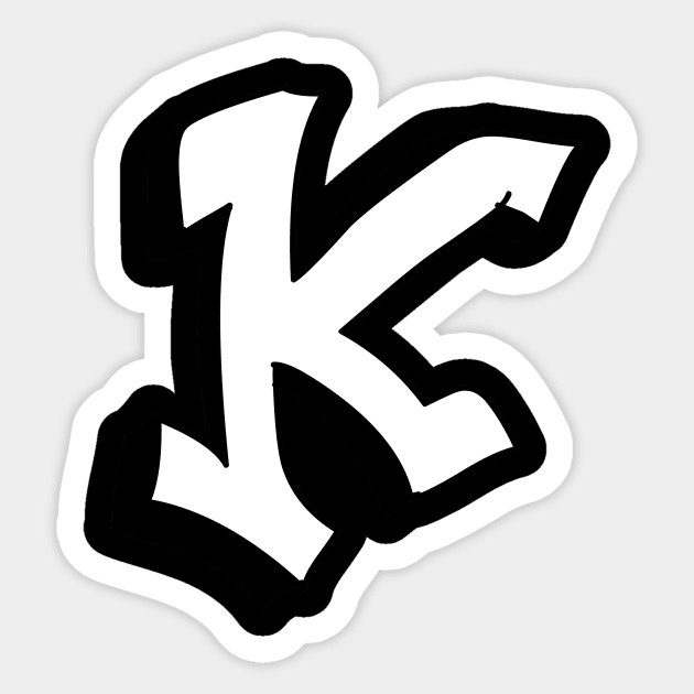 INITIAL "K" Street Art - Letter K - Sticker | TeePublic