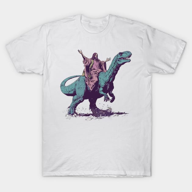 \ Jesus Riding A Dinosaur / - Jesus Meme - T-Shirt | TeePublic