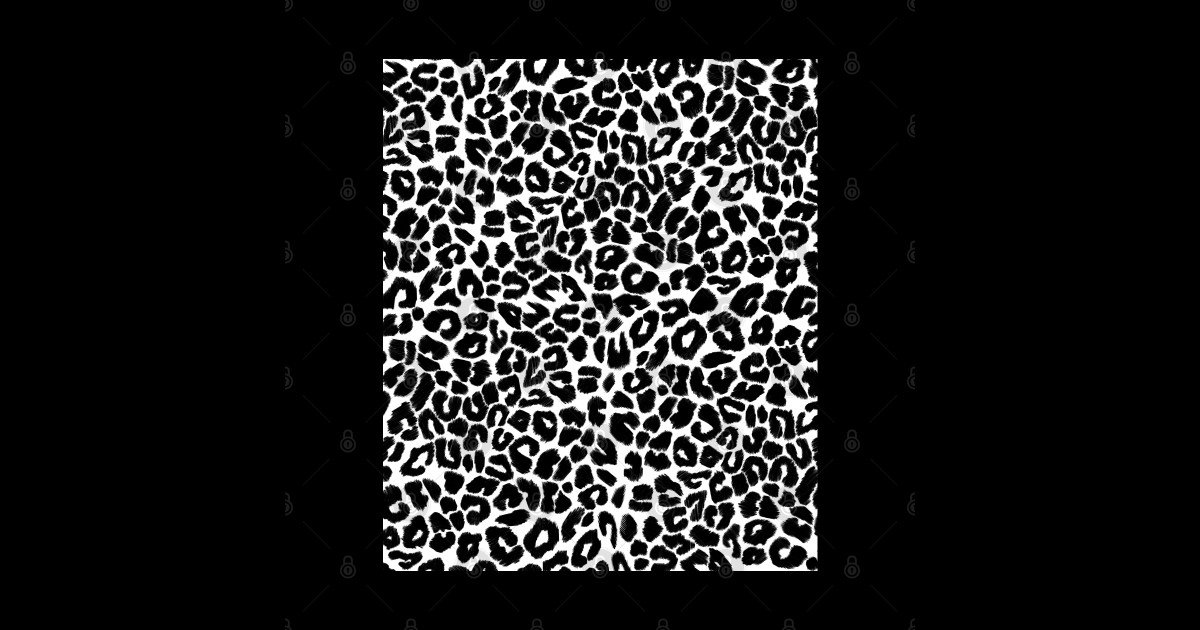 Black and White Leopard Print Spots - Black And White - Sticker | TeePublic