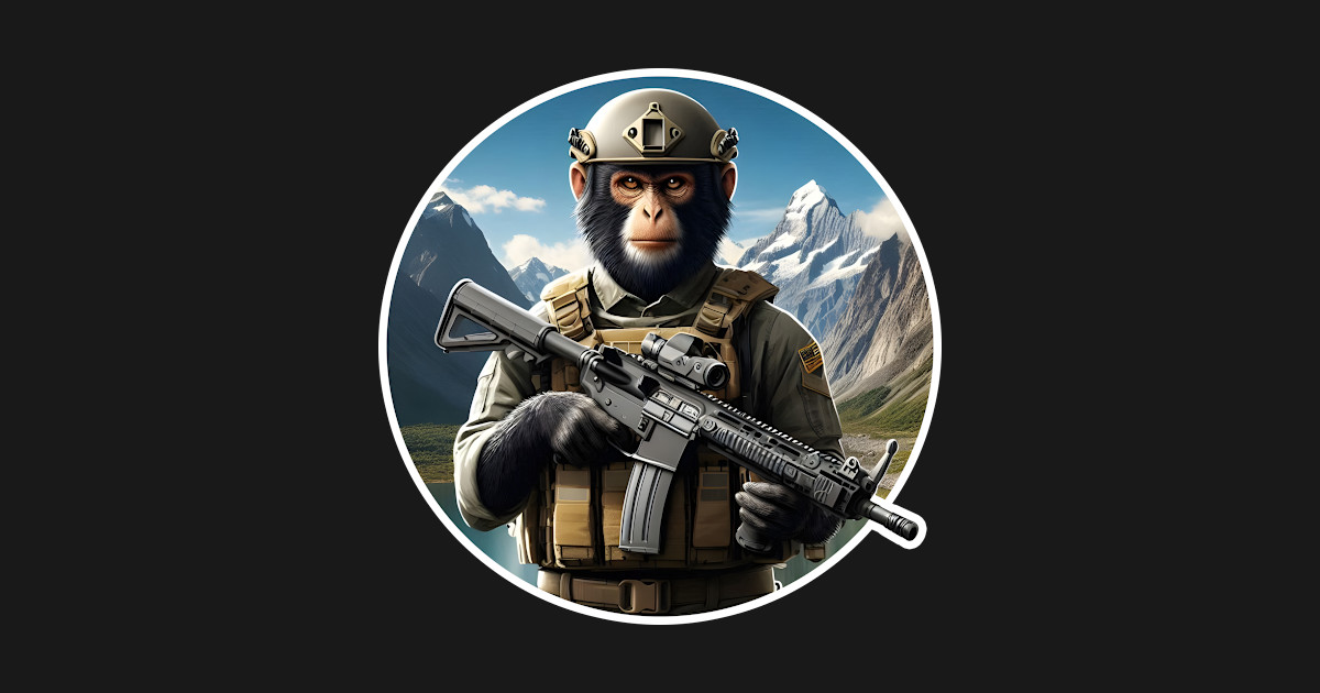 Tactical Monkey - Monkey - T-Shirt | TeePublic