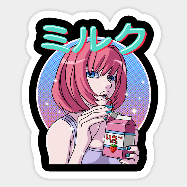 Japanese Strawberry Milkshake Anime Girl - Japanese Milk Carton ...