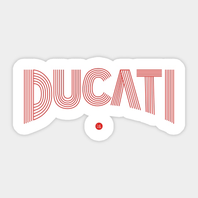 Ducati lettering red lines - Ducati - Sticker | TeePublic
