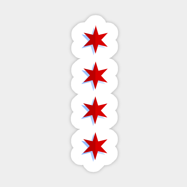Chicago Flag Stars Vertical - Chicago - Sticker | TeePublic