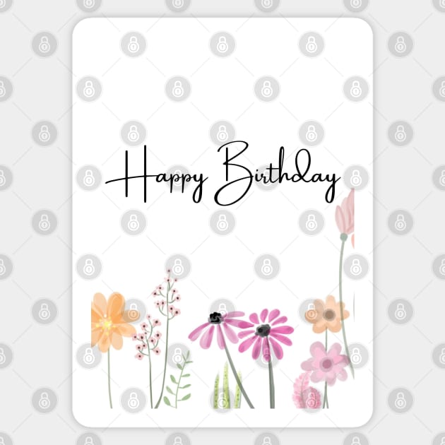 Birthday flower design - Flowers - Sticker | TeePublic
