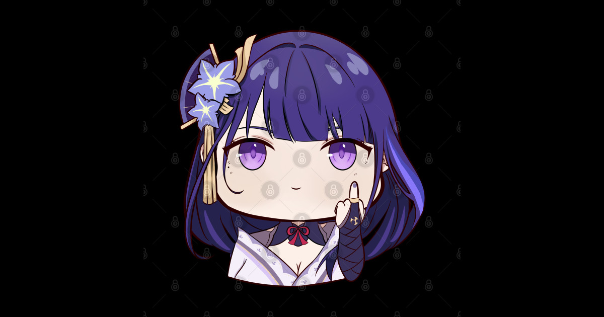 Chibi Raiden Shogun Genshin Impact middle finger - Chibi Raiden Shogun ...