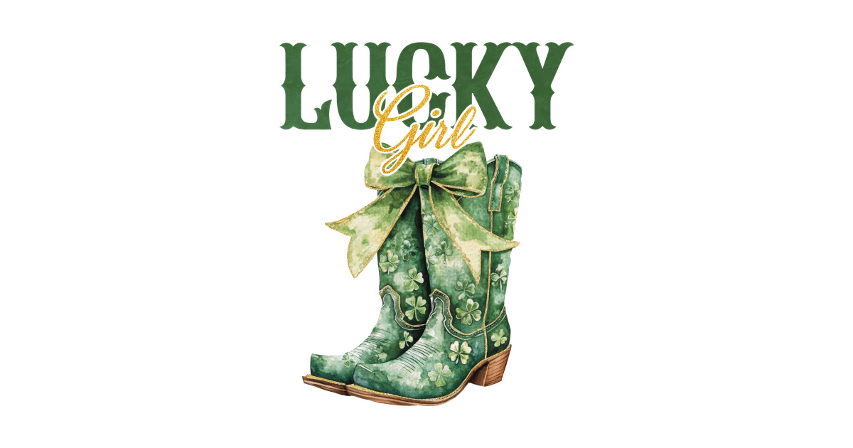 Lucky Cowboy Girl St Patricks Day Boots Western Shamrock - St Patricks ...