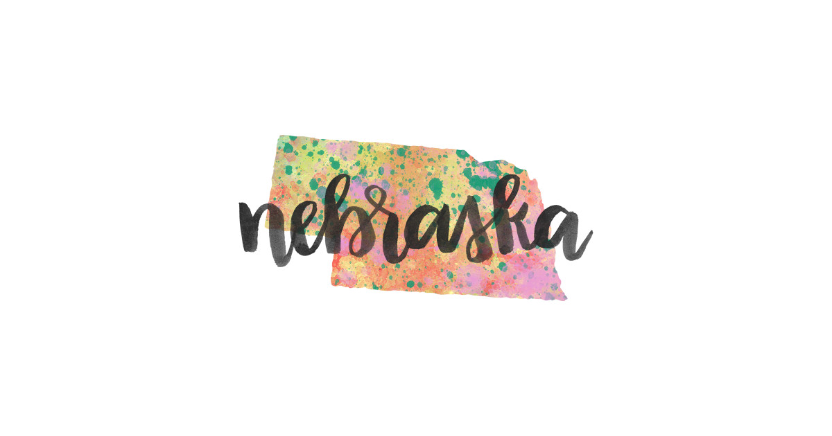nebraska - calligraphy and abstract state outline - Nebraska - T-Shirt ...