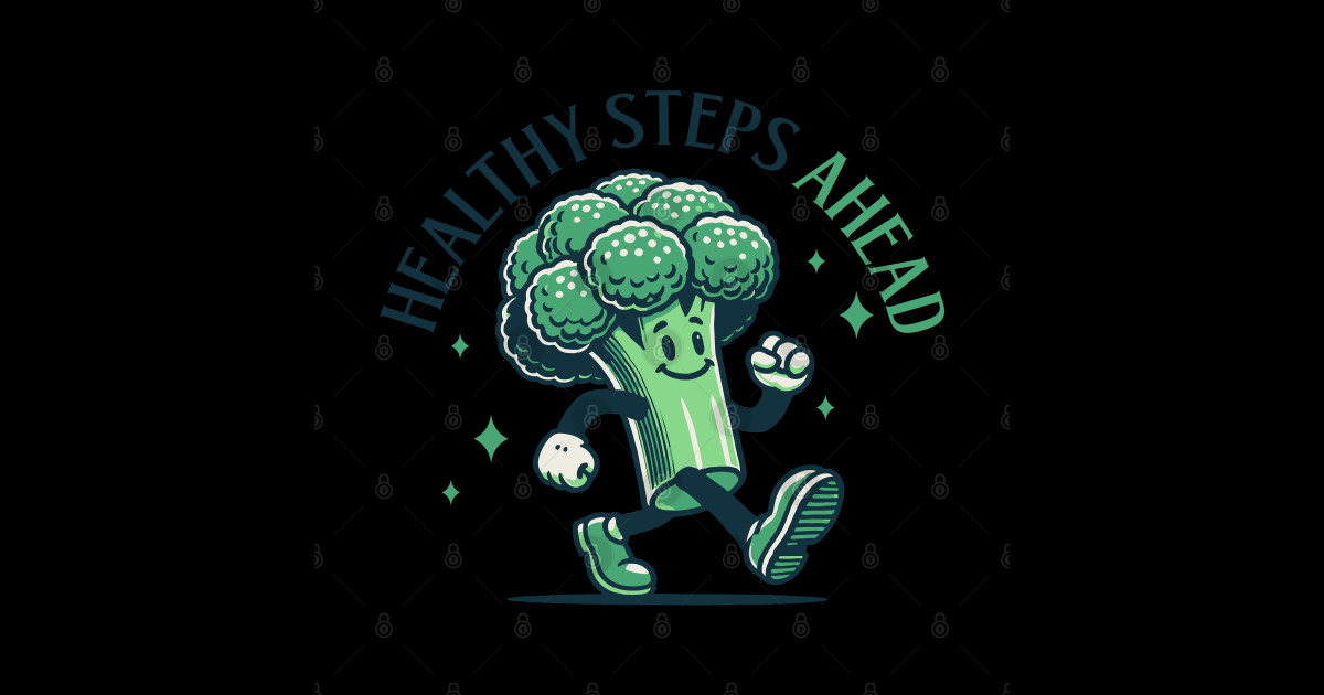 A cartoon broccoli walking - Broccoli Cartoon - Sticker | TeePublic
