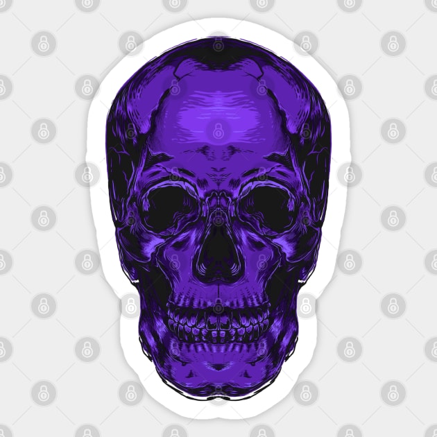 Purple Skull Head - Skullshirt - Sticker | TeePublic