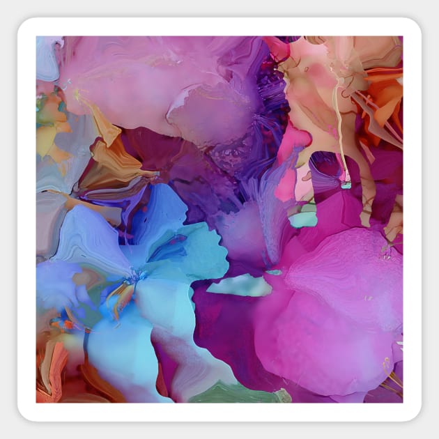 Alcohol Ink Flower - Abstract - Sticker | TeePublic