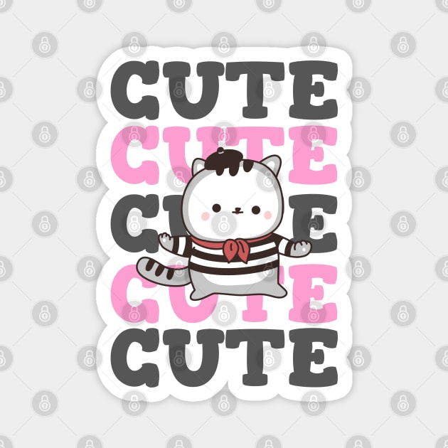 Cute Mime Cat - Cute Cat - Magnet | TeePublic