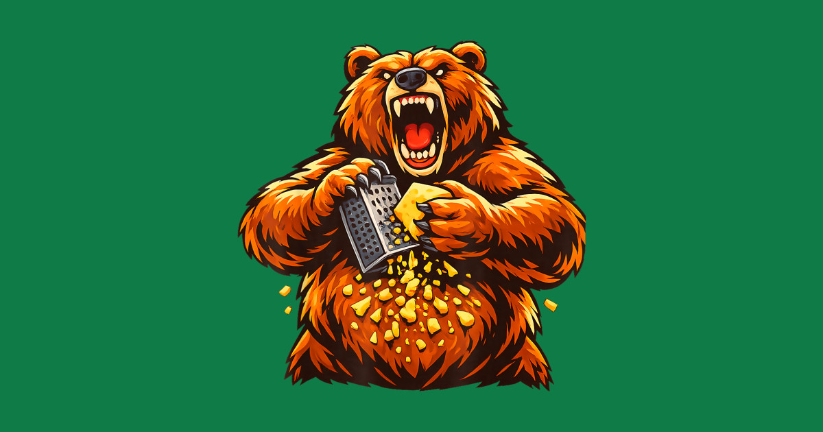 Grizzly Cheese Grater - Bear - T-Shirt | TeePublic
