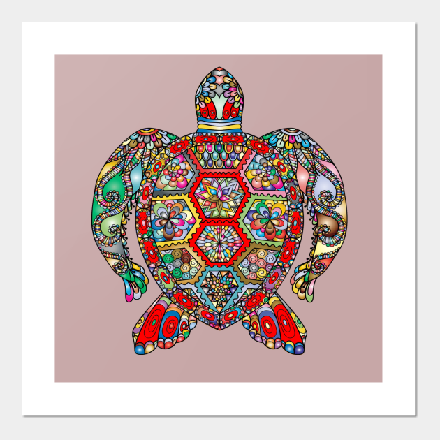 colorful turtle art - Turtle - Posters and Art Prints | TeePublic