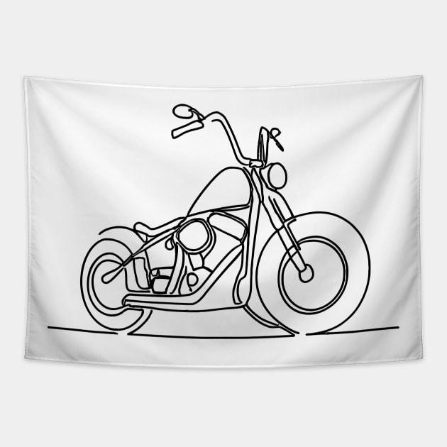 Chopper Culture Line Drawing - Chopper Motorcycle - Tapestry | TeePublic