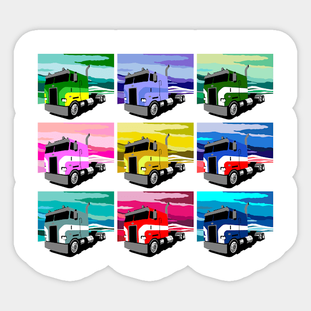 Cabover Tractor Truck - Cabover - Sticker | TeePublic