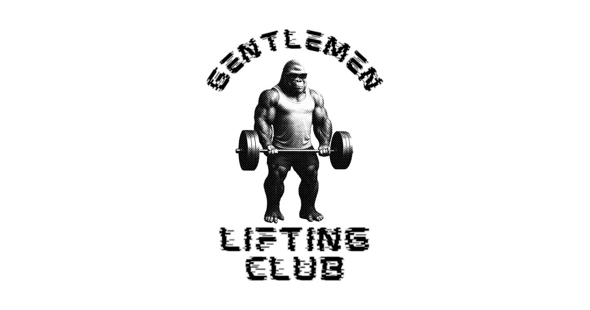 Gentlemen Lifting Club Cool Gorilla Working Out - Weightlifting - T ...