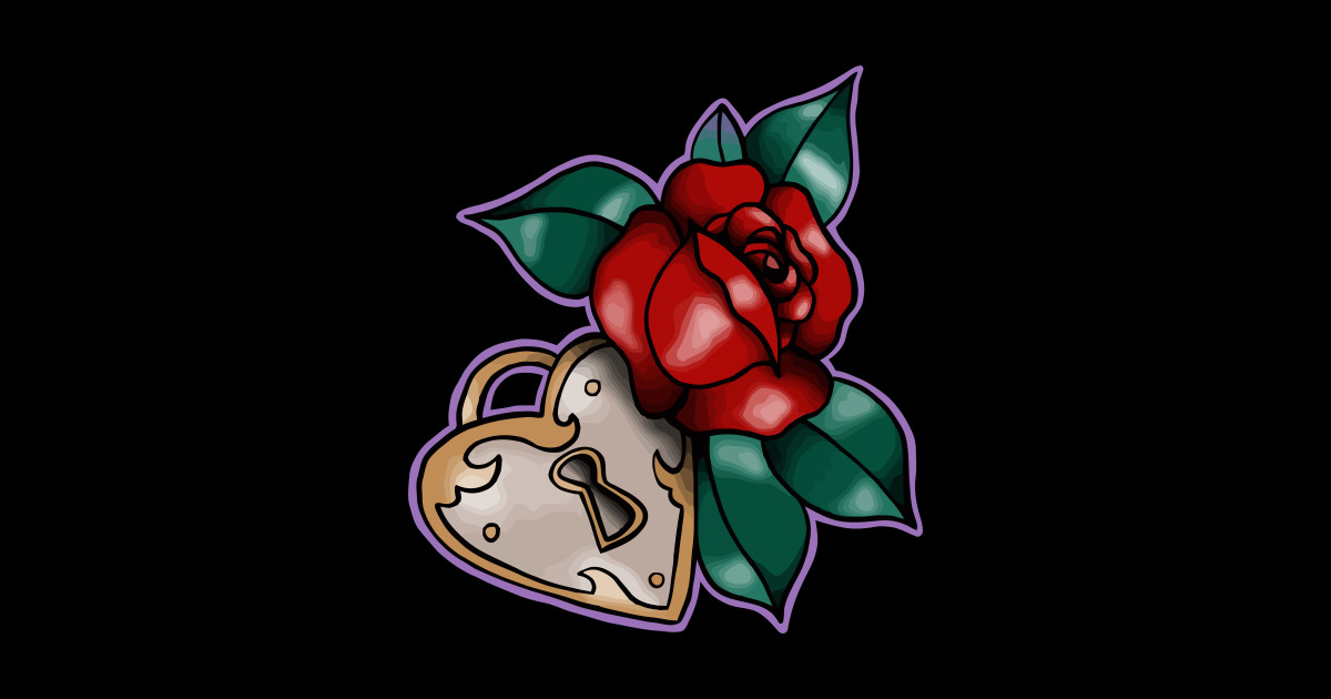 Lock & Rose - Lock Rose - Sticker | TeePublic
