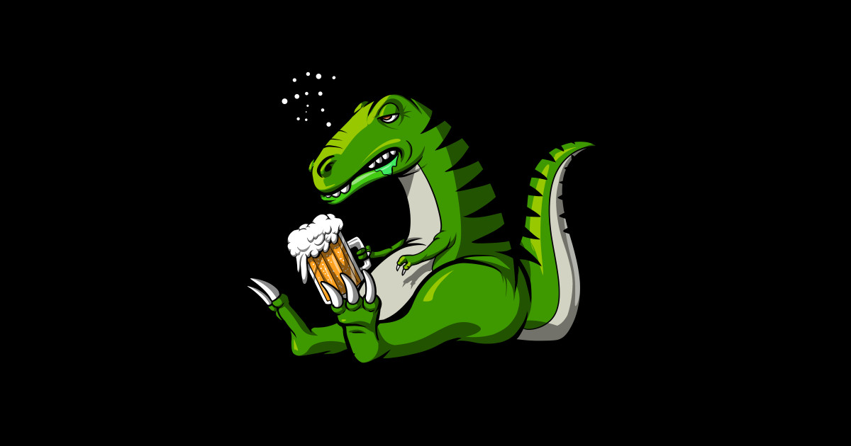 T-Rex Dinosaur Beer Party - T Rex Dinosaur Beer - T-Shirt | TeePublic