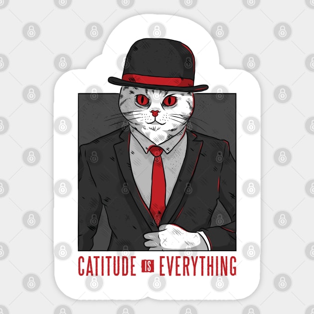 Cattitude is Everything - Cattitude - Sticker | TeePublic
