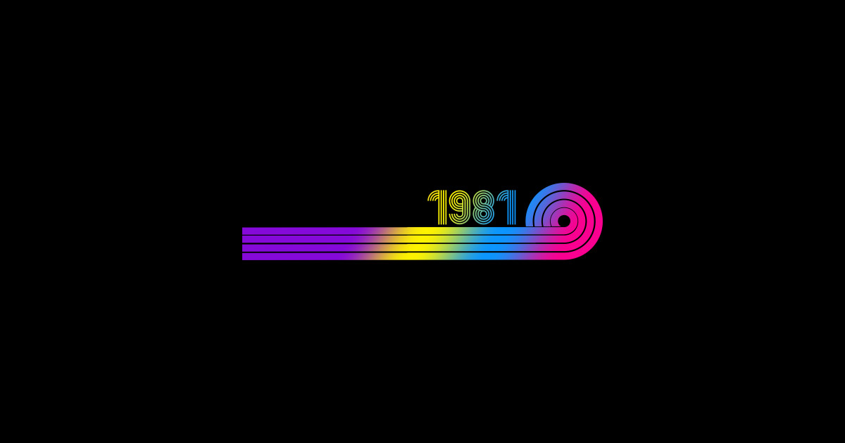 1981 Retro Vintage aesthetic design - 1981 Birth Year - Sticker | TeePublic