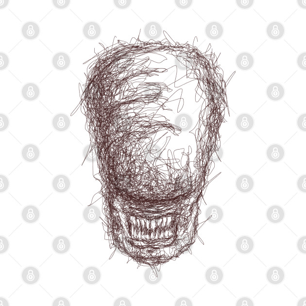 Xenomorph Alien Sketchy Style - Alien Vs Predator - T-Shirt | TeePublic