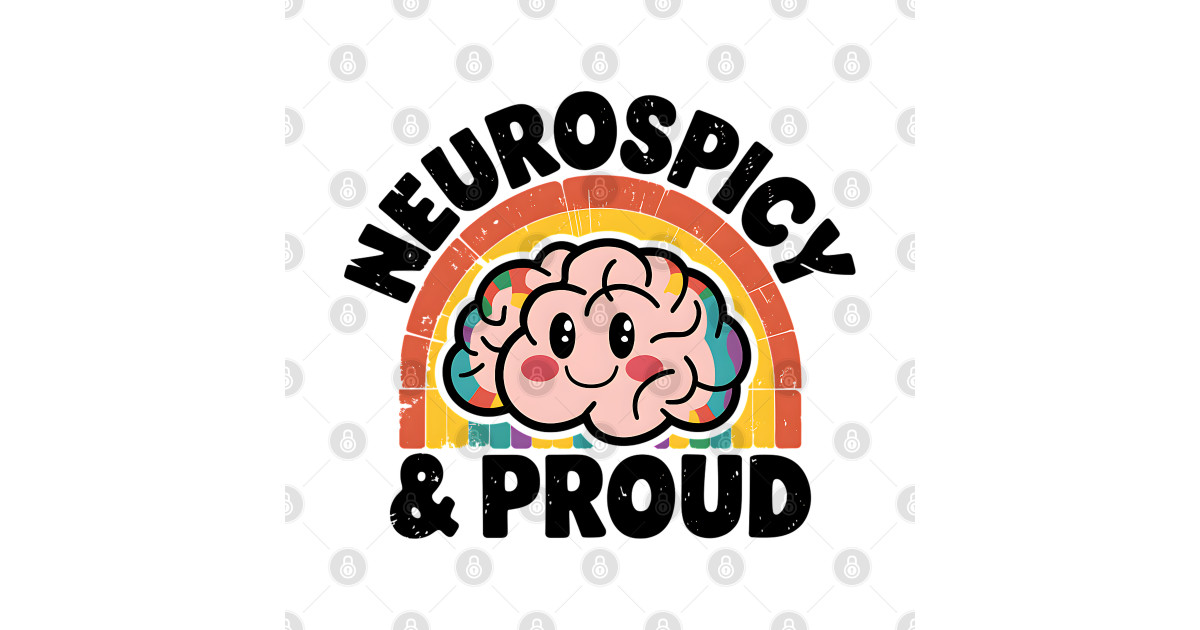 Neurospicy Brain - Fun Colorful Neurodivergence - Autistic - T-Shirt ...