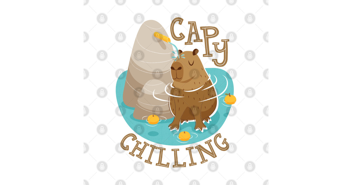Capy Chilling - Capybara Chill - T-Shirt | TeePublic