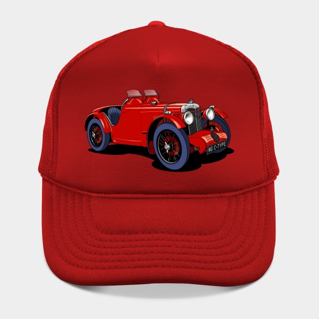 MG C-Type vintage sports car - Classic Car - Hat | TeePublic