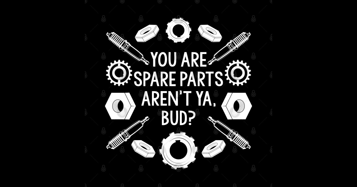 Spare Parts - White Text - Spare Parts - Sticker | TeePublic