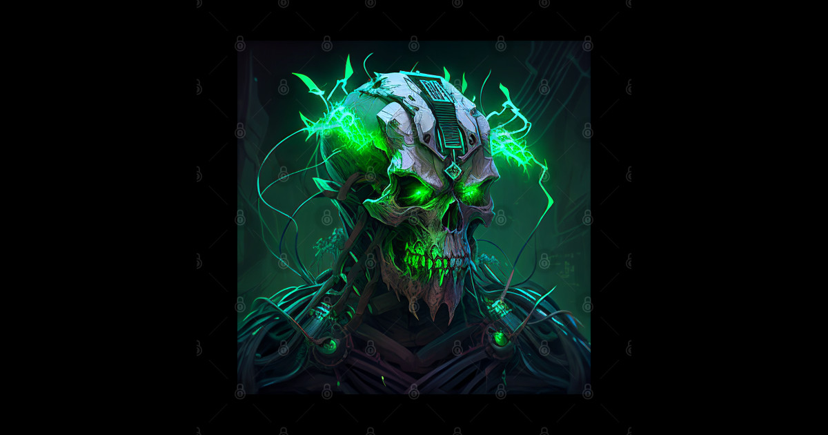 Bionic Skull - Skull - Sticker | TeePublic