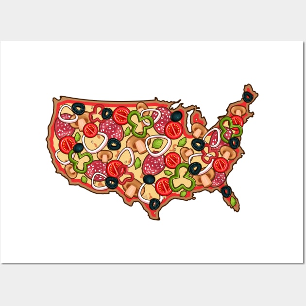 Pizza United States Map - Pizza Map - Posters and Art Prints | TeePublic