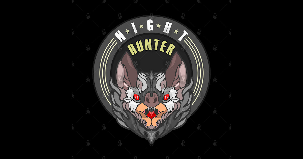 Bat Design, Night Hunter - Bat Design - Sticker | TeePublic