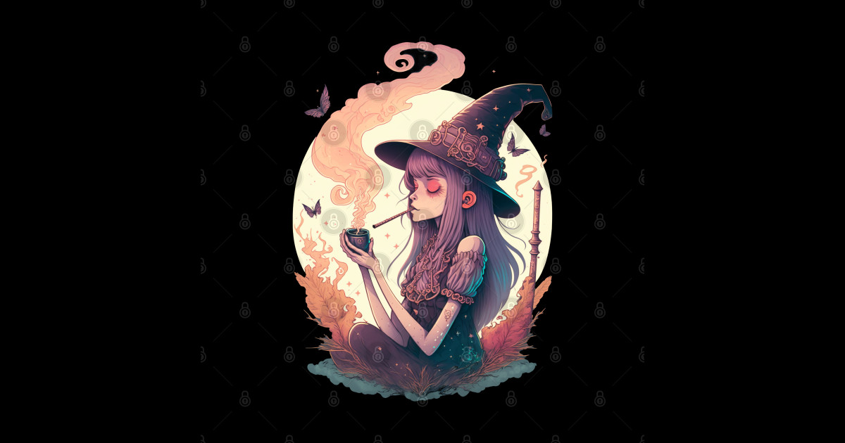 Smoking Witch - Witch - Sticker | TeePublic