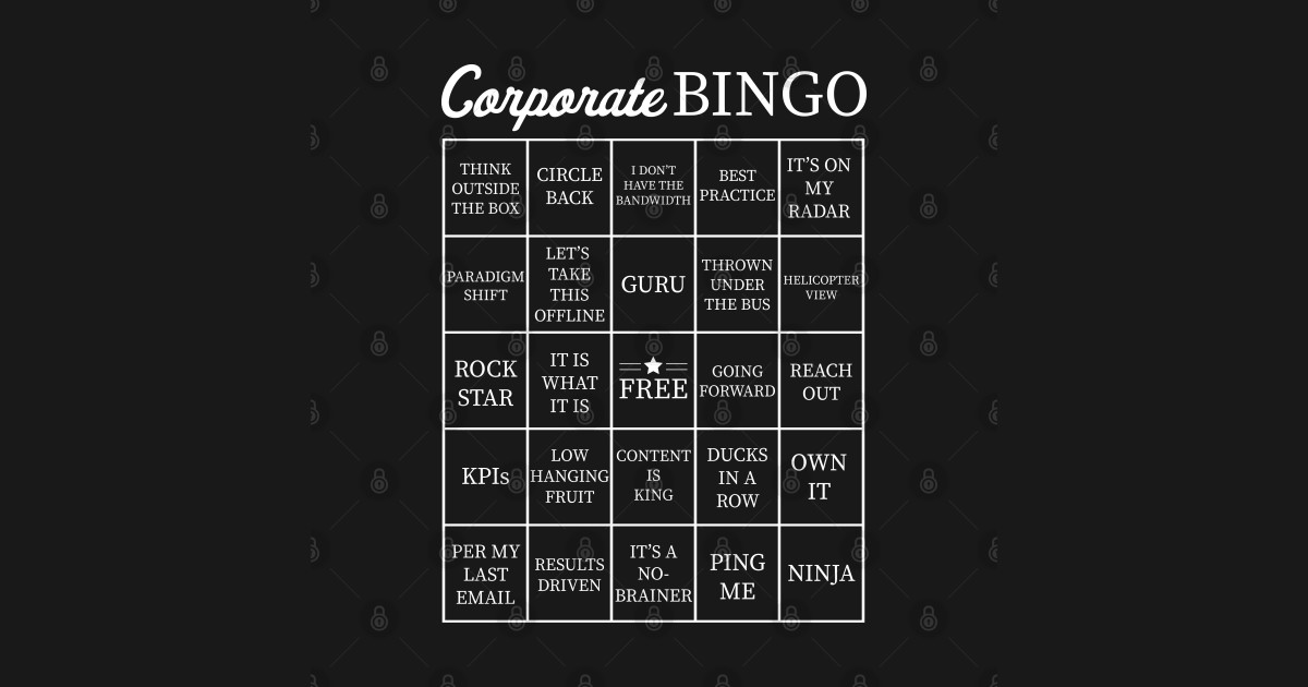 Corporate Jargon Buzzword Bingo Card - Corporate Bingo - Posters and ...
