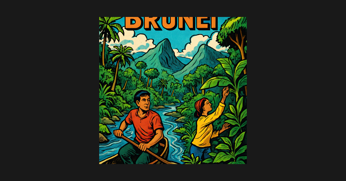 Brunei landscape No estilo Comics - Comics - T-Shirt | TeePublic