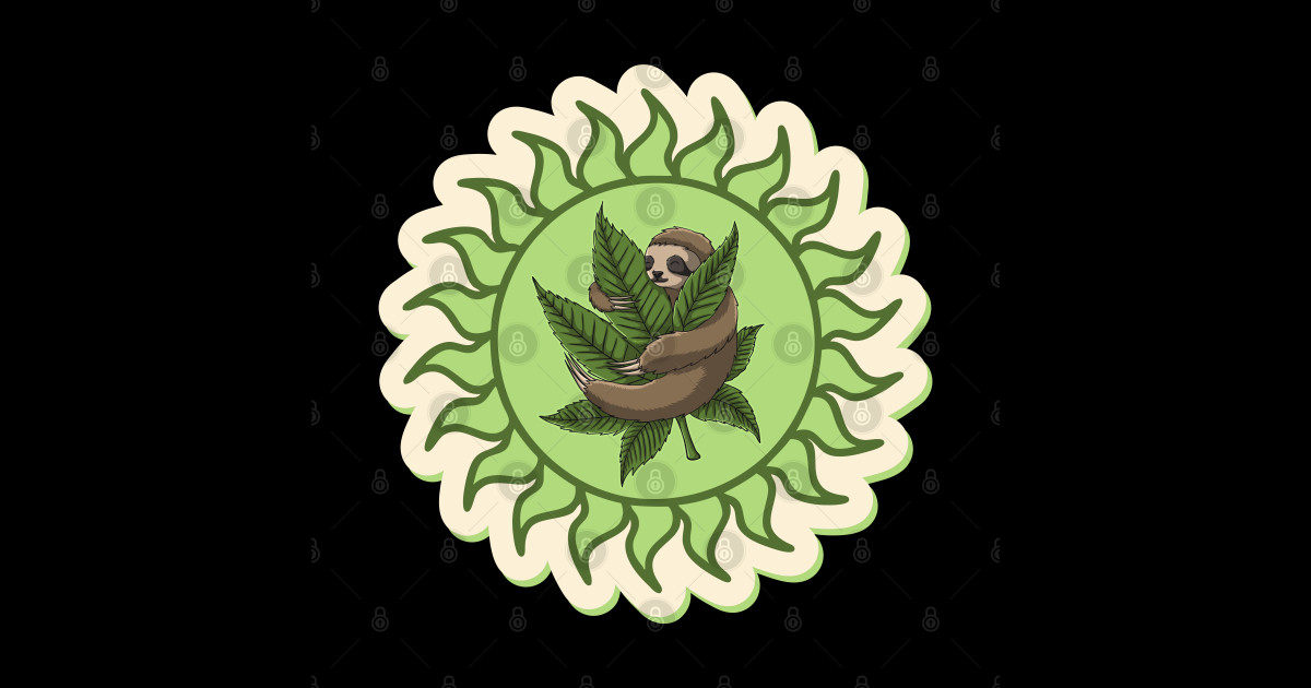 Sloth Hug Weed - Sloth Hug Weed - Sticker | TeePublic
