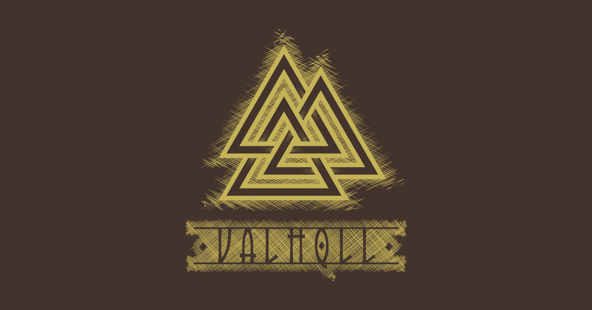 Norse Vikings Odin Valhalla Symbol Gold - Vikings Valhalla - T-Shirt ...