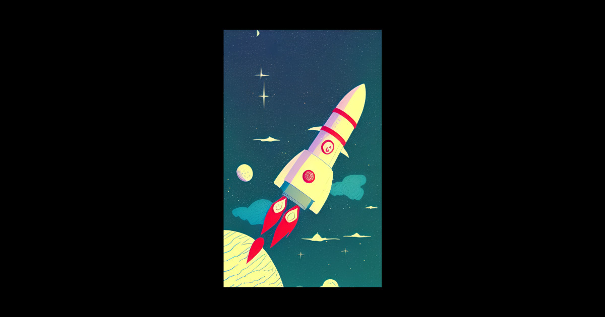 Rocketship artwork - Rocketship - Sticker | TeePublic