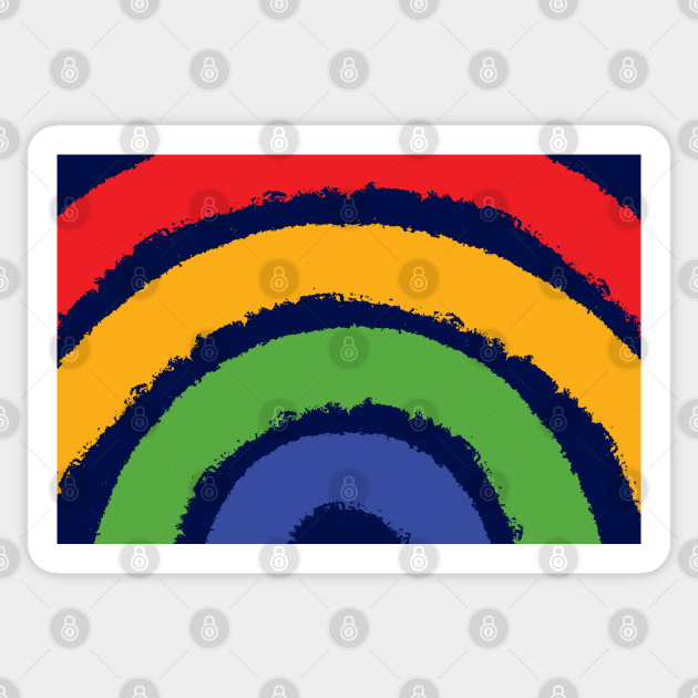 Four Colored Rainbow - Colors Of The Rainbow - Sticker | TeePublic