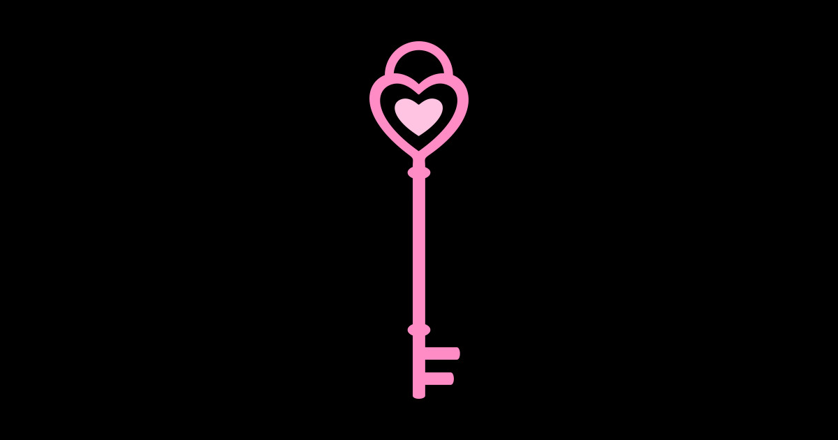Pastel Pink Heart Key - Key - Sticker | TeePublic