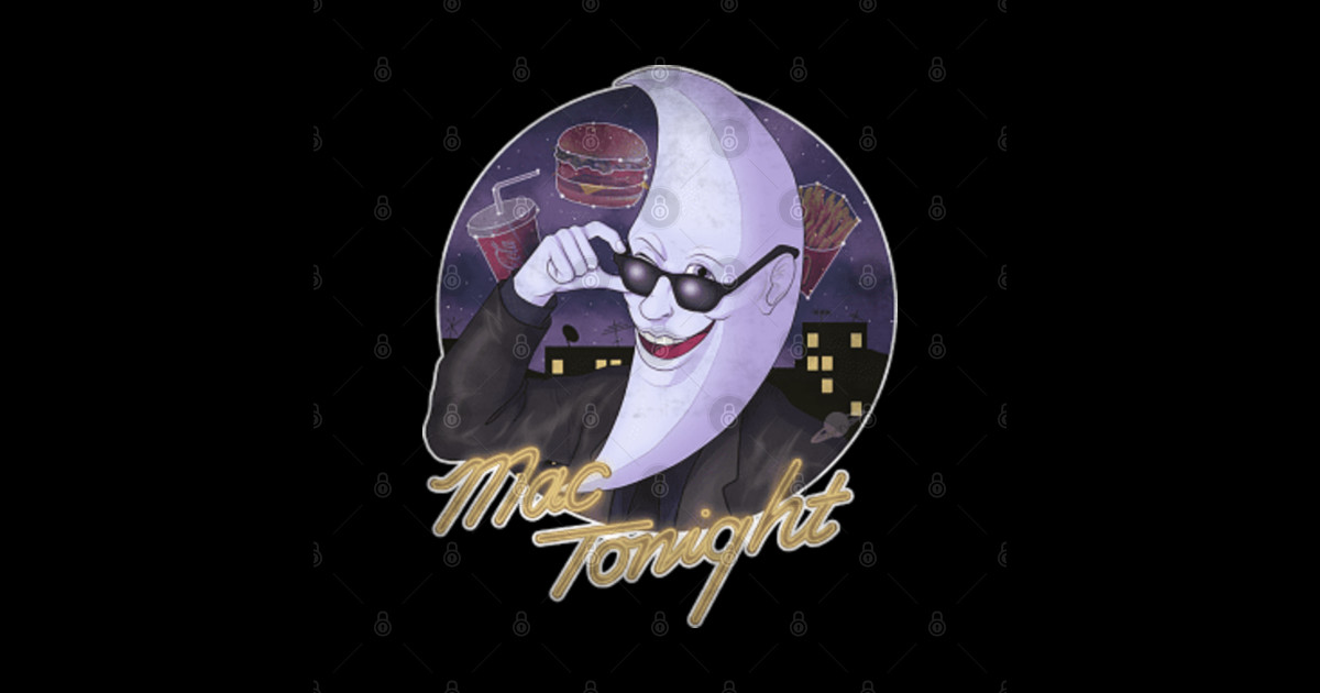 Mac Tonight Moon Man McDonald's (Distressed) - Mac Tonight - Sticker ...