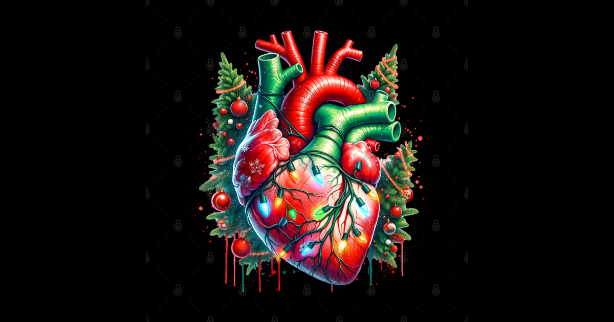 Heartfelt Christmas Lights - Christmas Heart - Sticker | TeePublic