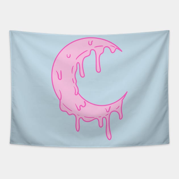 Drip Moon Pink Y2K Pastel Goth Kawaii Japanese Vaporwave - Moon ...